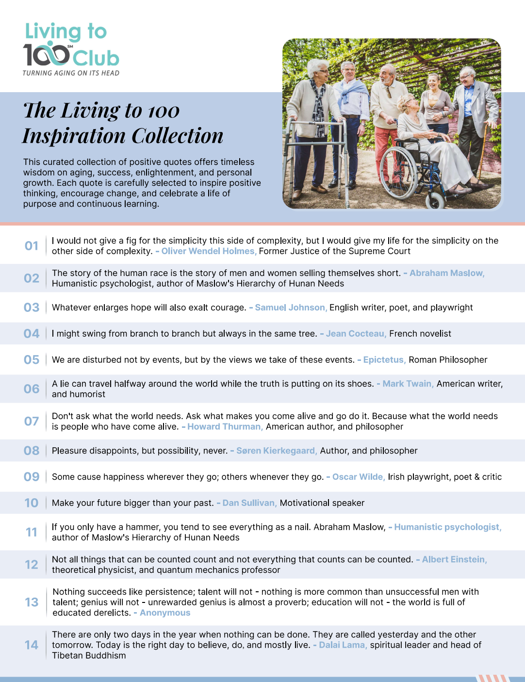 100 Inspirational Quotes – Living to 100 Solutions